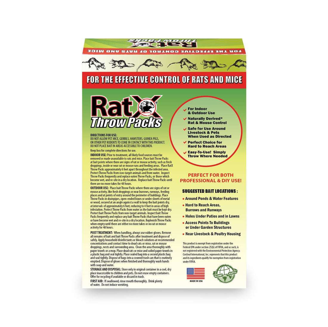 RatX Throw Packs: Convenient & Safe Rat Control